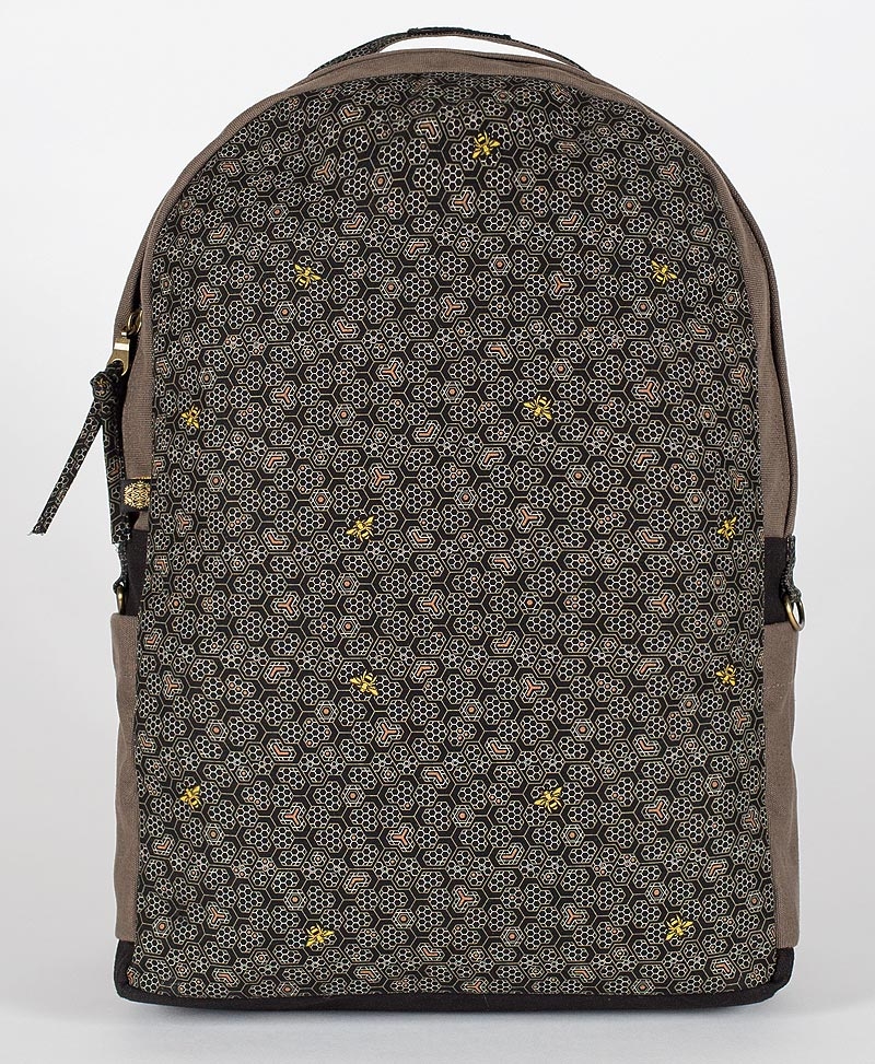 psytrance festival bags canvas round backpack for laptop beehive honeycomb