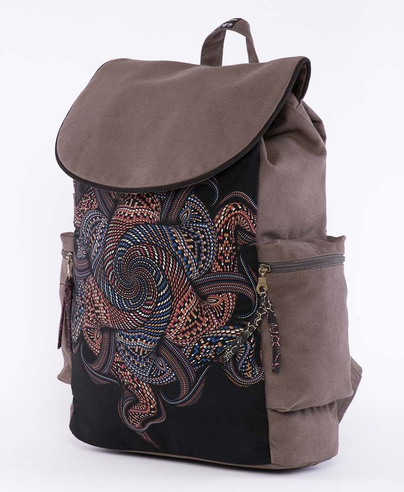 Psychedelic Festival Drawstring Backpack Sack Bag Vortex Mandala