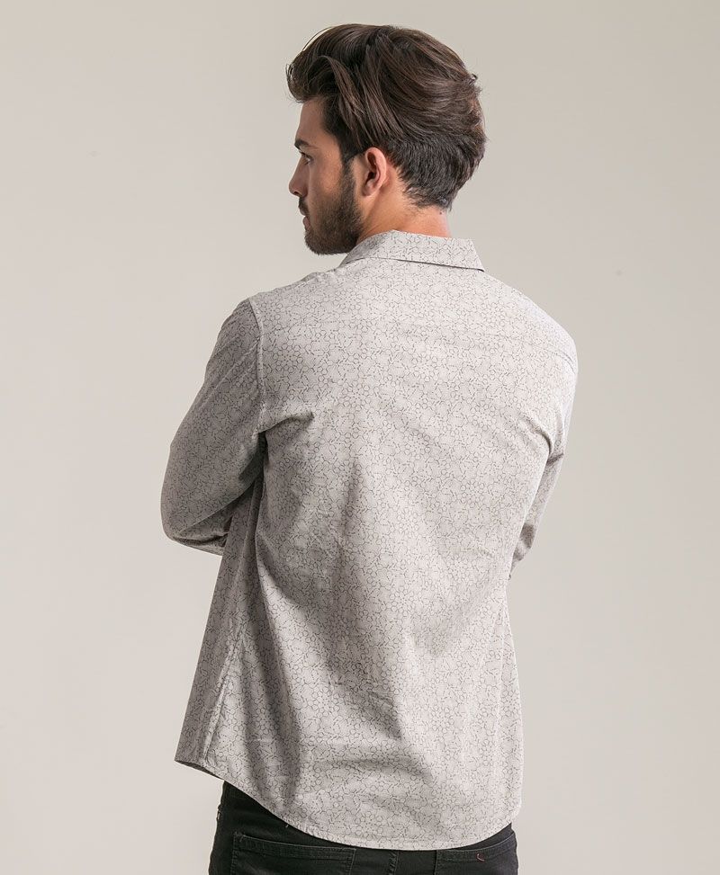 Psychedelic Long Button Shirts LSD Light Grey