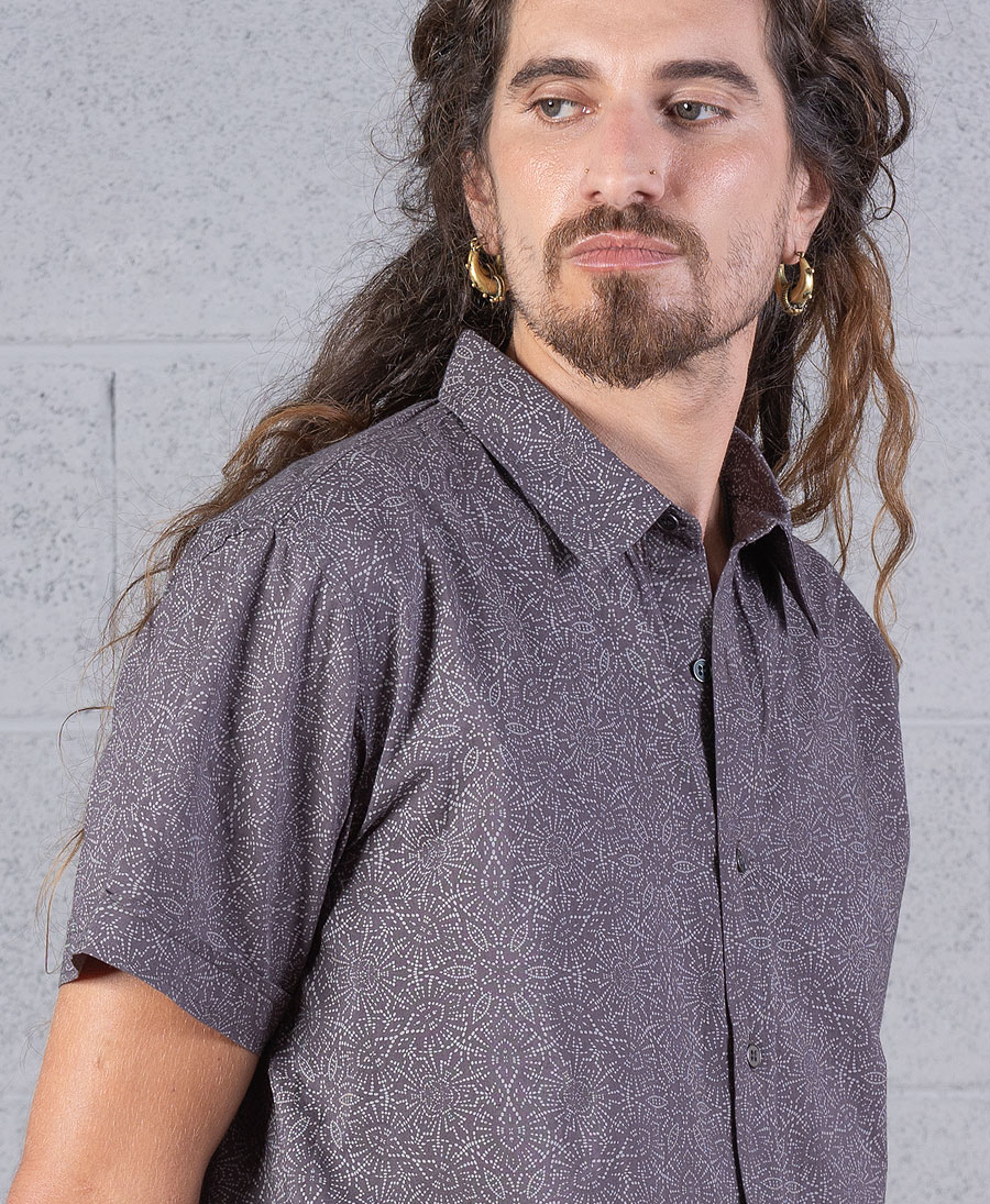 Boho Men Button Down Shirt Button Up mandala print