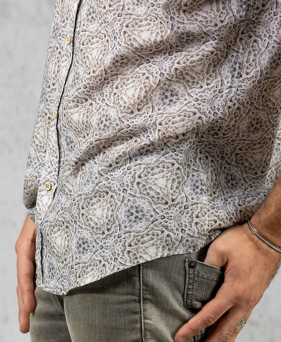 psychedelic button up shirt men short sleeve button down printed