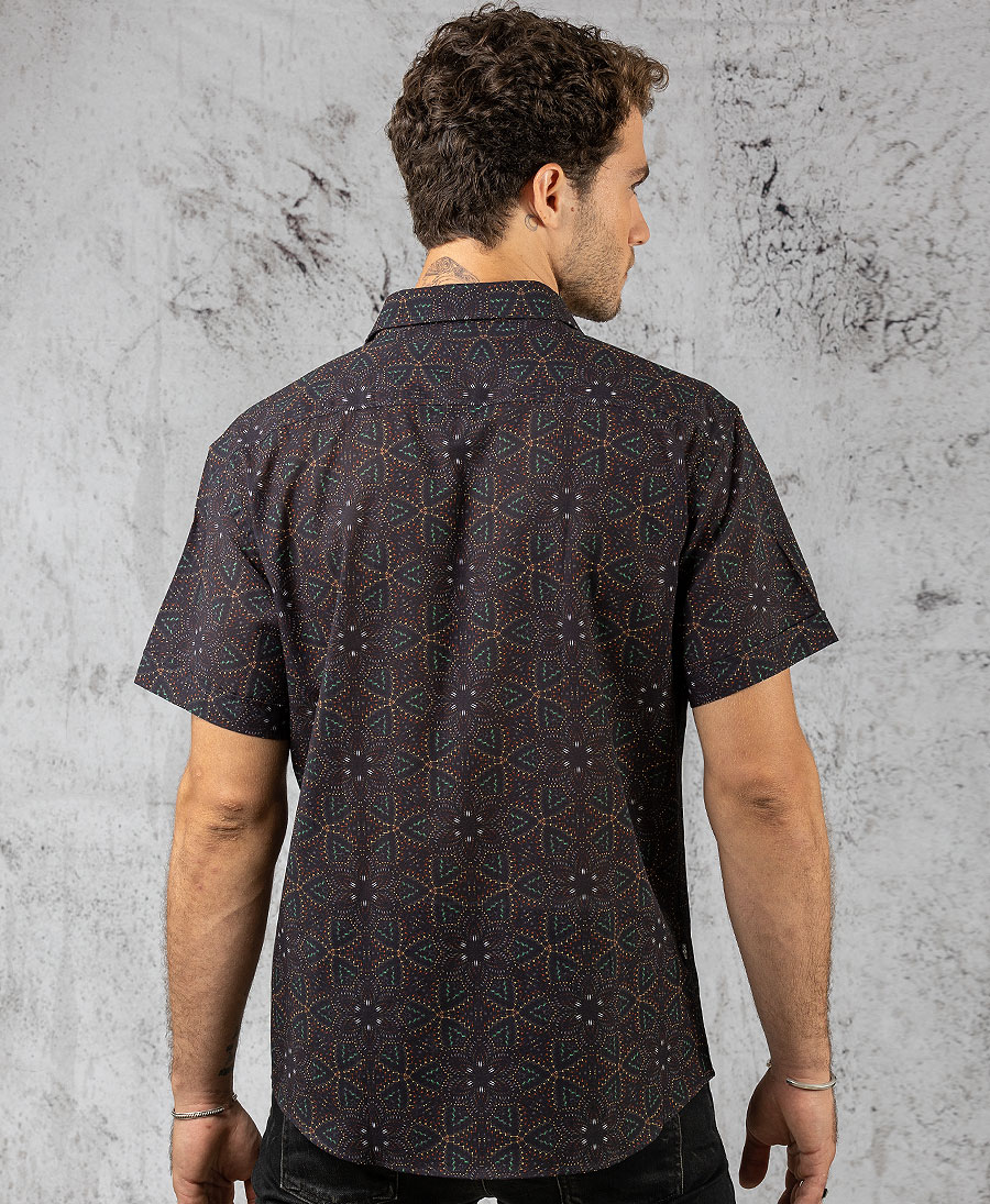 psychedelic button up shirt men short sleeve button down festival wear