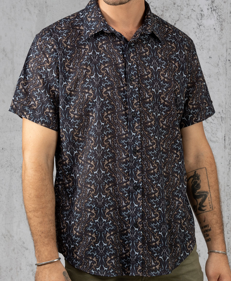 psychedelic button up shirt men festival clothes