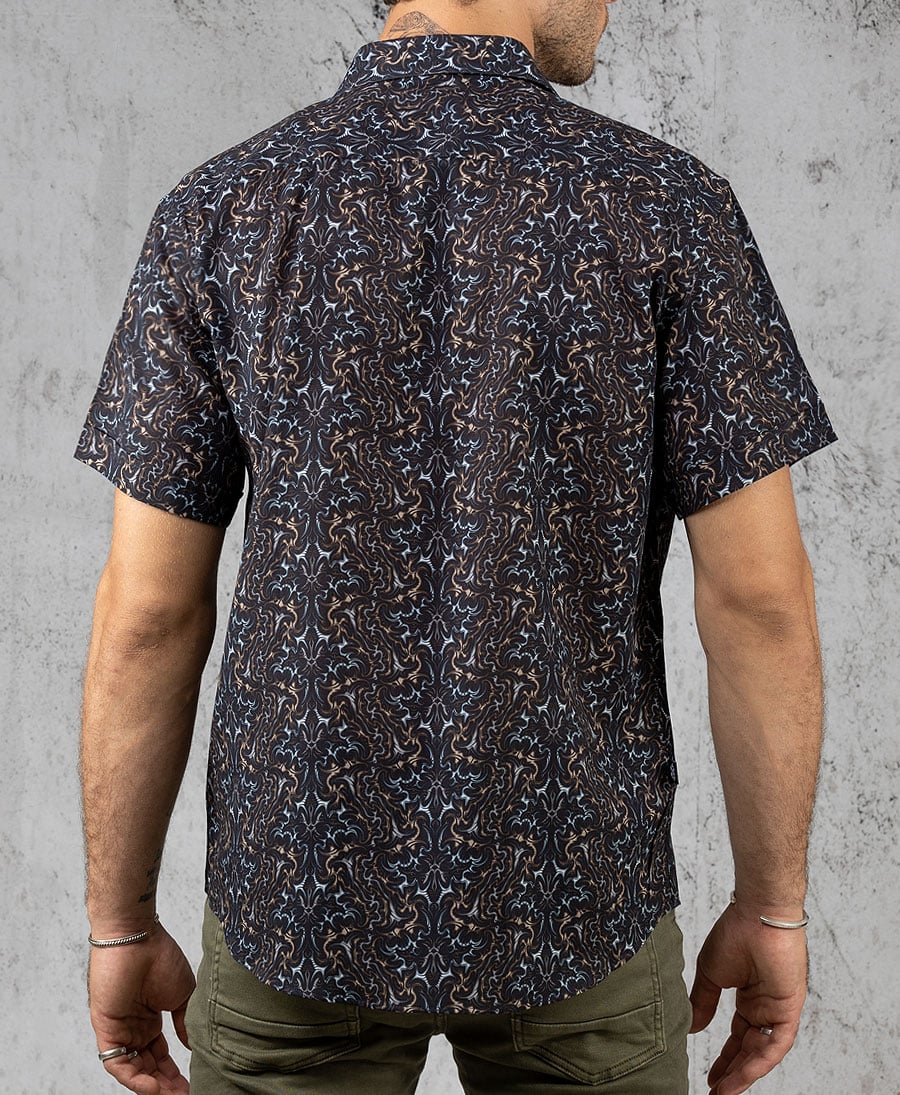 psychedelic button up shirt men festival clothes